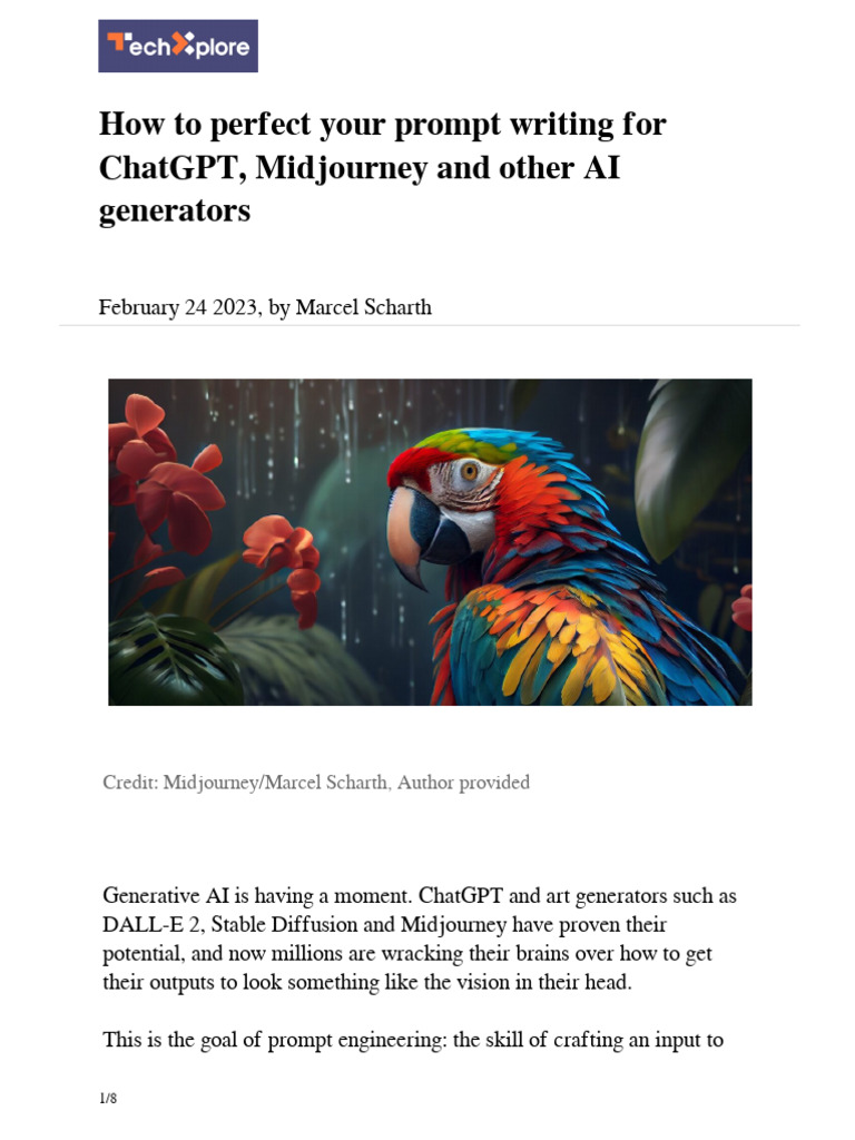 2023 02 Prompt Chatgpt Midjourney Ai Generators Pdf