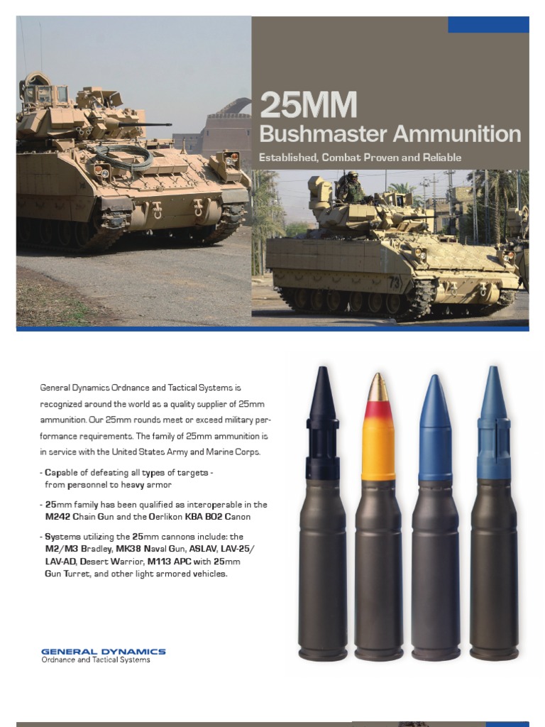 25mm Bushmaster Ammunition Overview | PDF