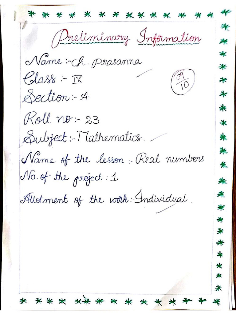 _9th EM Real Num square root spiral FA1 Project | PDF