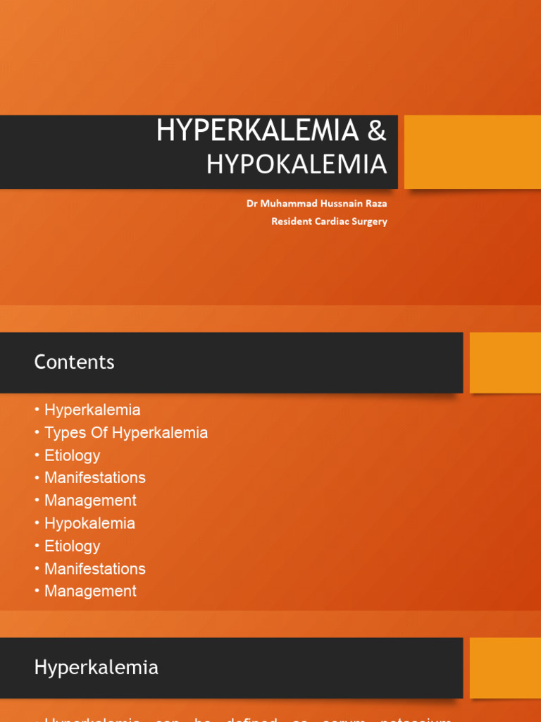 Hyperkalemia & Hypokalemia | PDF