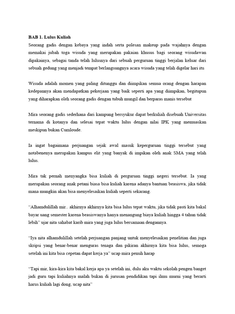 Naskah Novel Bab 1 | PDF