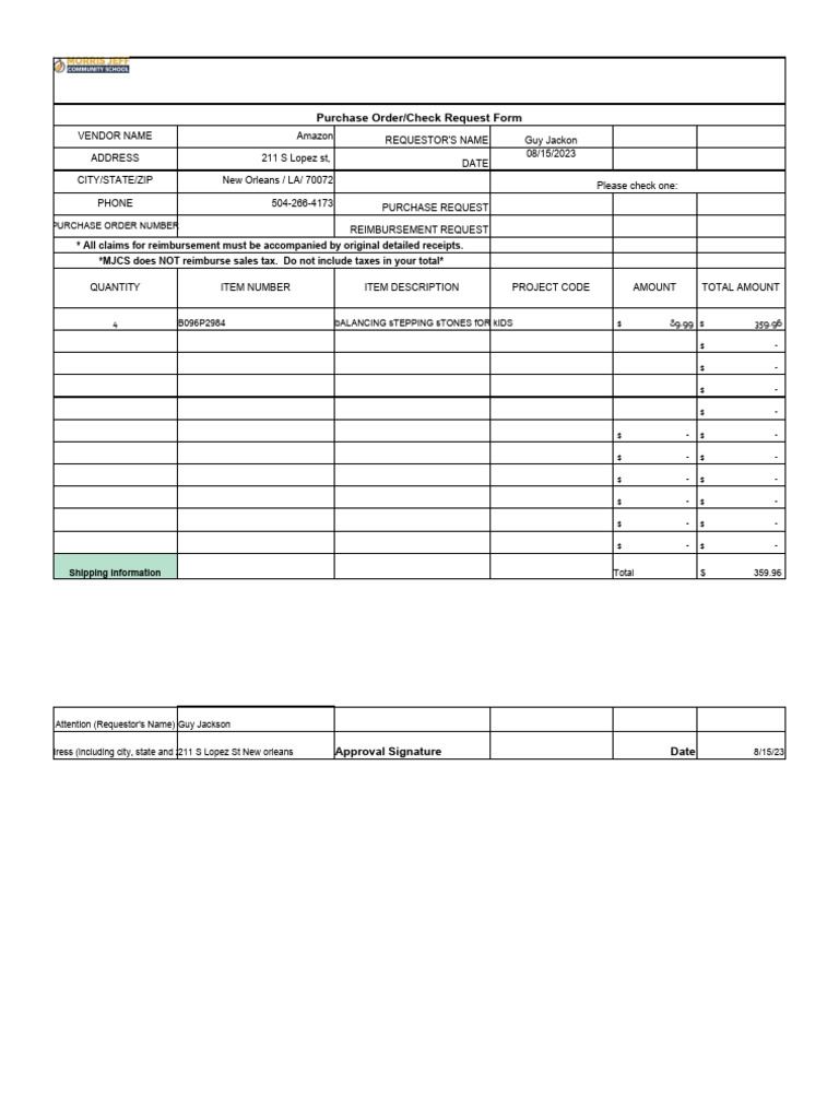 Purchase Order (Balance Blocks) | PDF