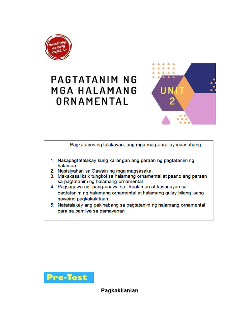 Learning Plan Epp | PDF