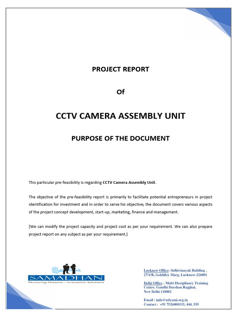 CCTV Camera Assembling Unit | PDF
