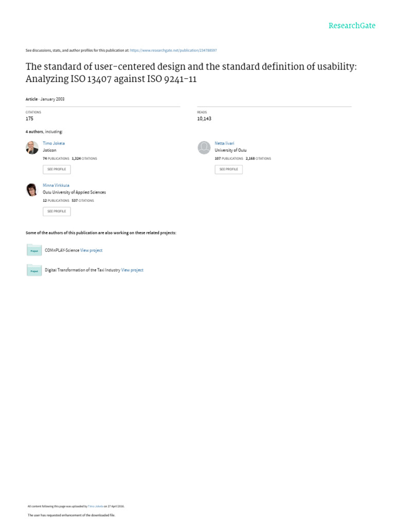 Standar ISO UCD | PDF