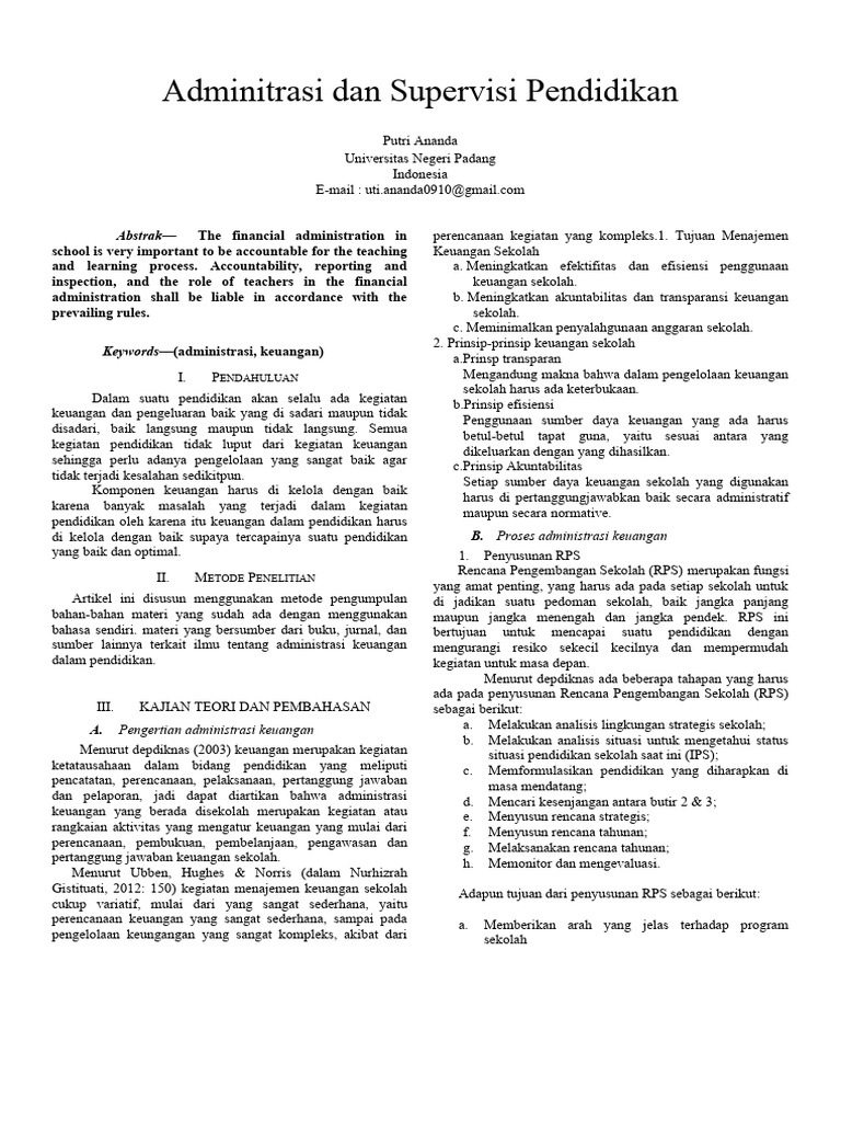 Adminitrasi Dan Supervisi Pendidikan | PDF