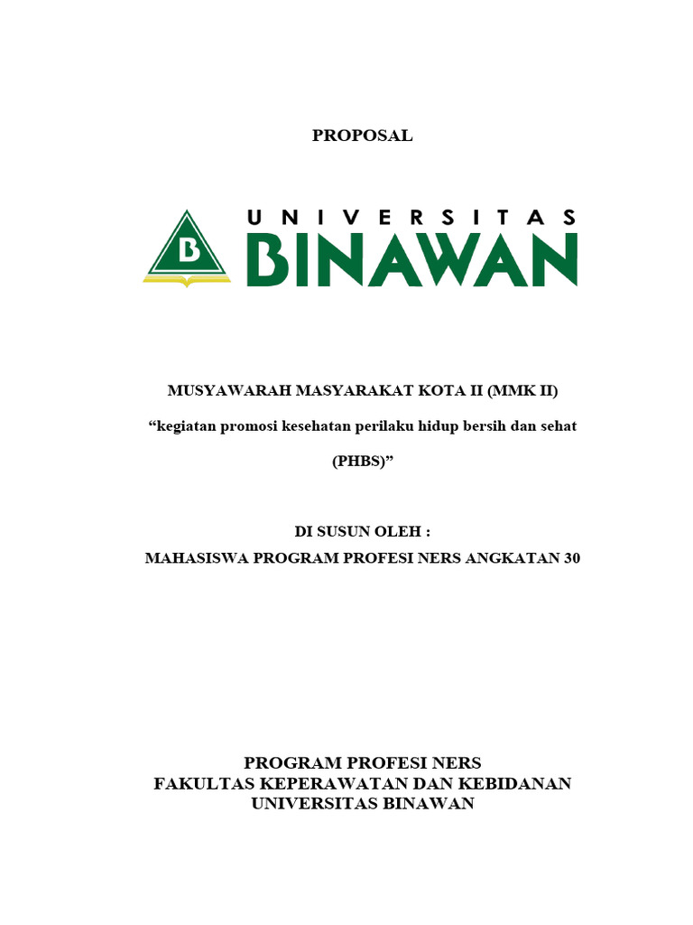 Proposal Kegiatan Phbs | PDF