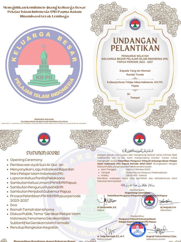 Undangan KB PII Papua | PDF