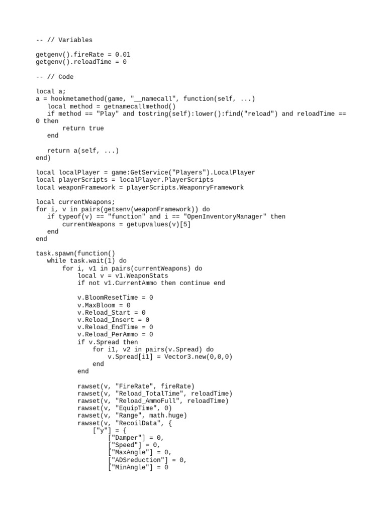 Weaponry FAST FIRERATE - NO RECOIL - NO SPREAD - INSTANT RELOAD | PDF Weaponry FAST FIRERATE - NO RECOIL - NO SPREAD - INSTANT RELOAD | PDF