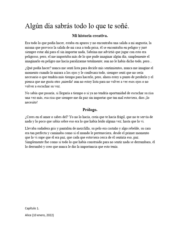 Algún Día Sabrás Todo Lo Que Te Soñé Final. | PDF