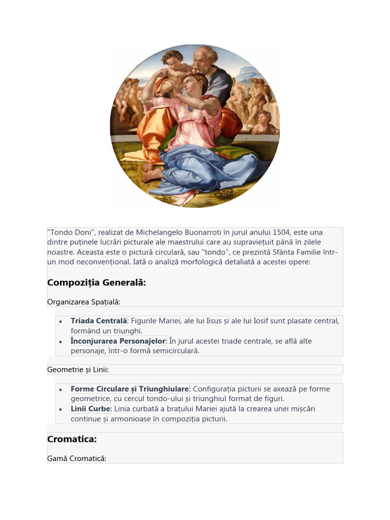 Tondo Doni - Michelangelo Buonarroti | PDF