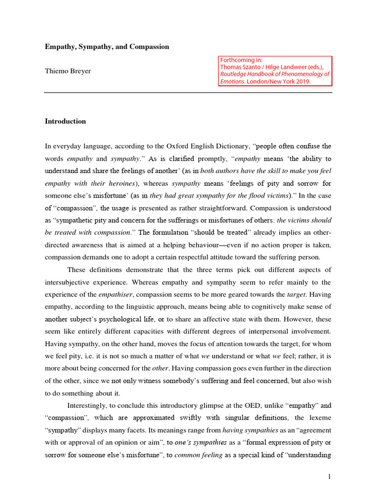 Empathy Sympathy Compassion-1 | Download Free PDF | Compassion | Empathy