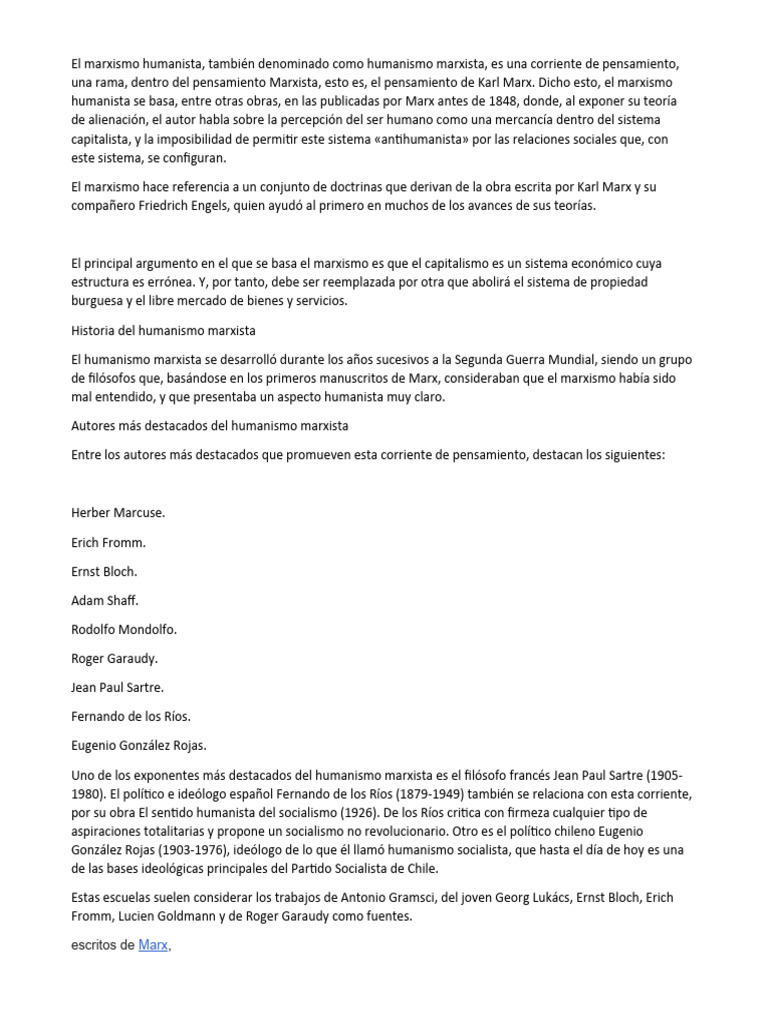 Humanismo Marxista: Historia y Autores | PDF | Historia
