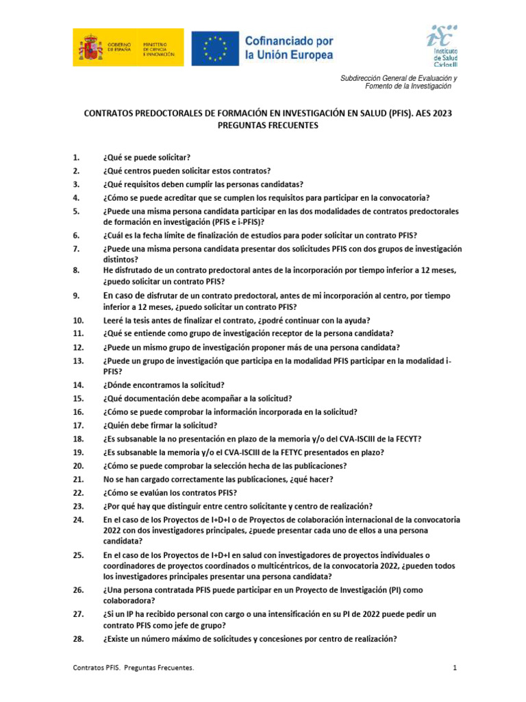 FAQ_PFIS_2023 | PDF | Doctorado | Memoria