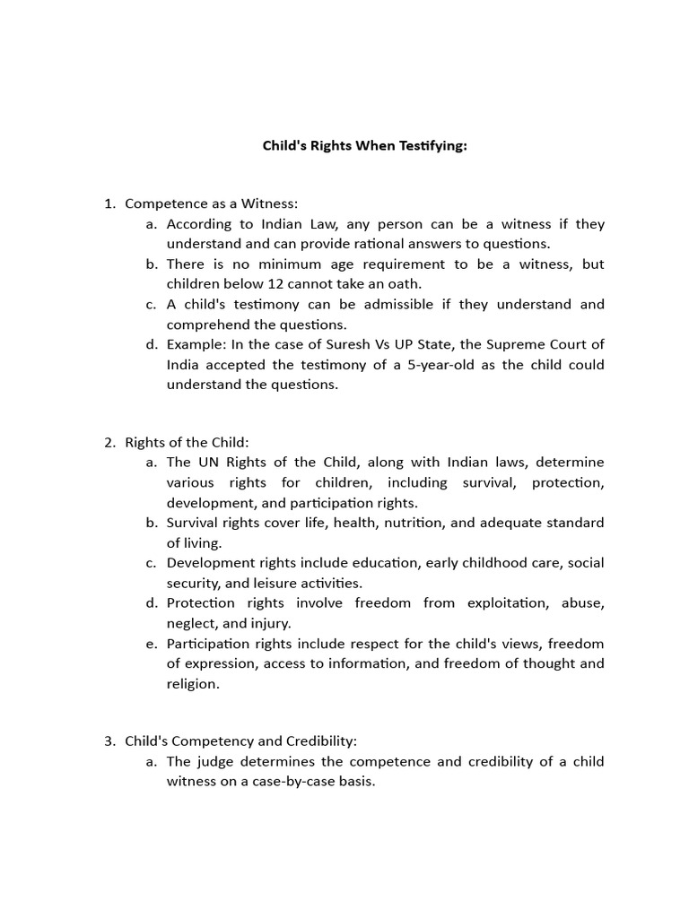 Child | Download Free PDF | Child Custody | Witness