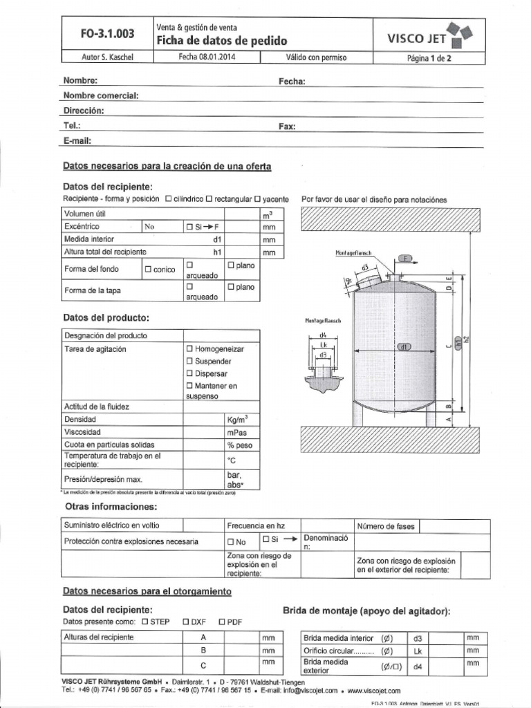 Ficha de Datos para Cotizar | PDF