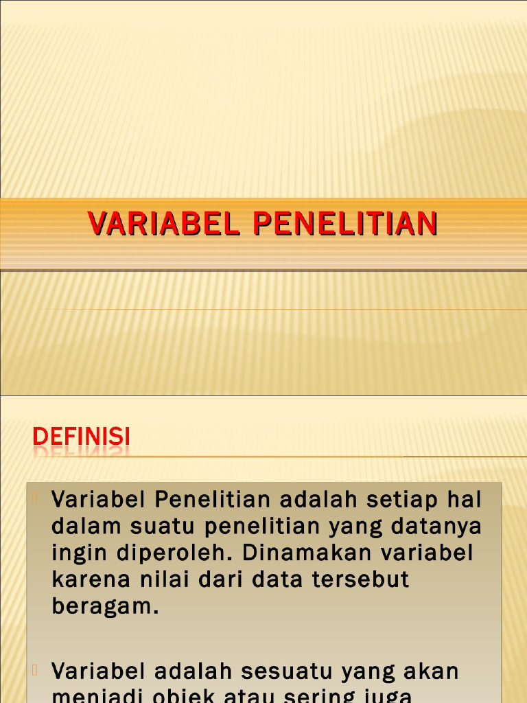 PDF Variabel Penelitian | PDF