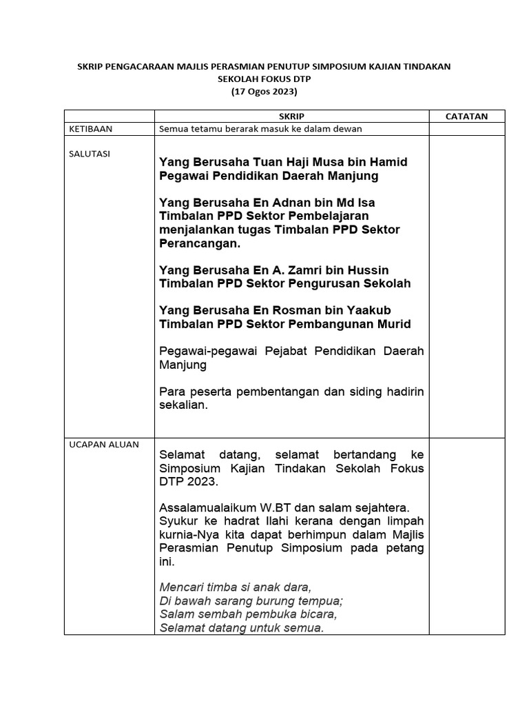Simposium Kajian Tindakan Sekolah DTP 2023 | PDF