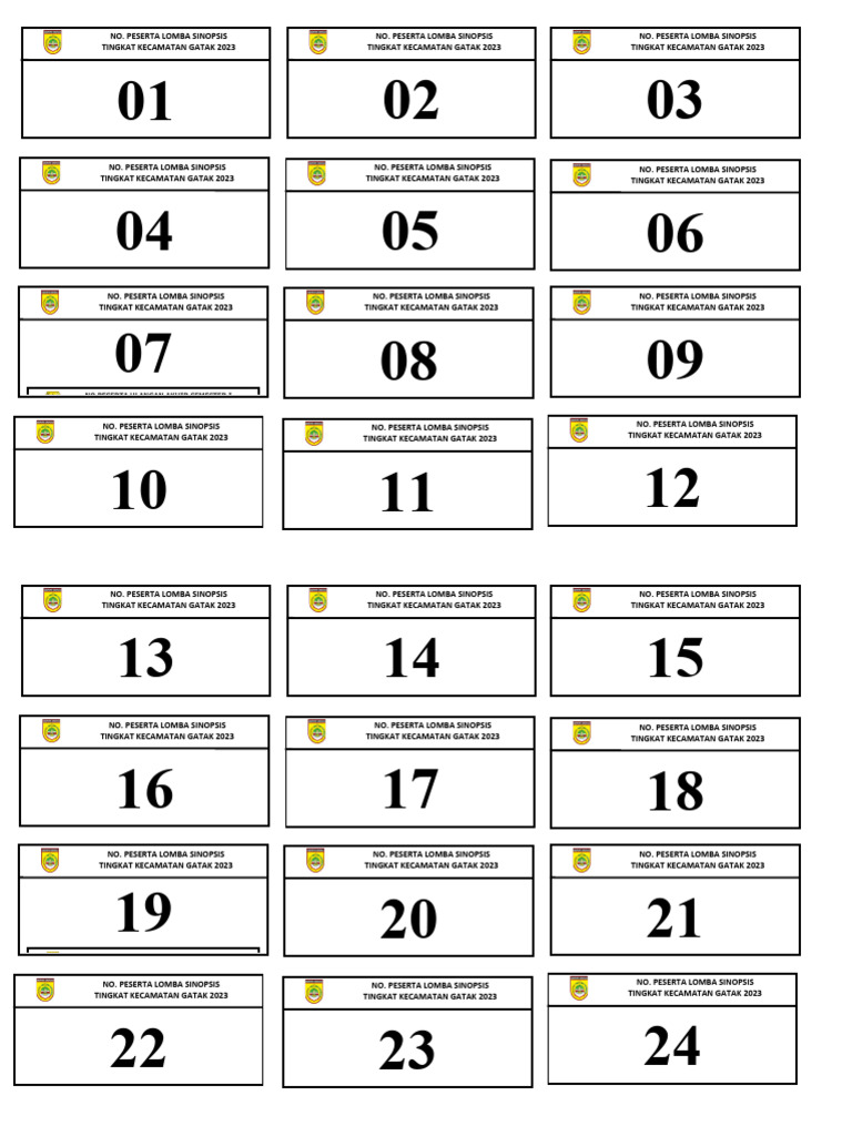 Nomor - Meja Lomba | PDF