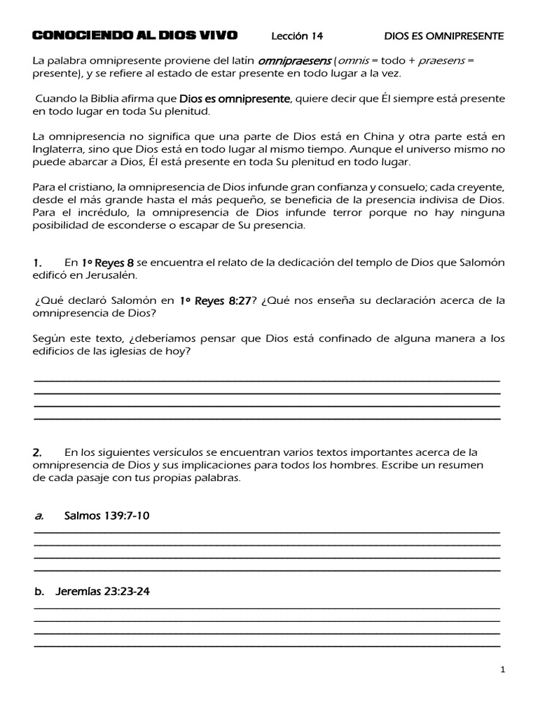 L-14 - Dios Es OMNIPRESENTE | PDF
