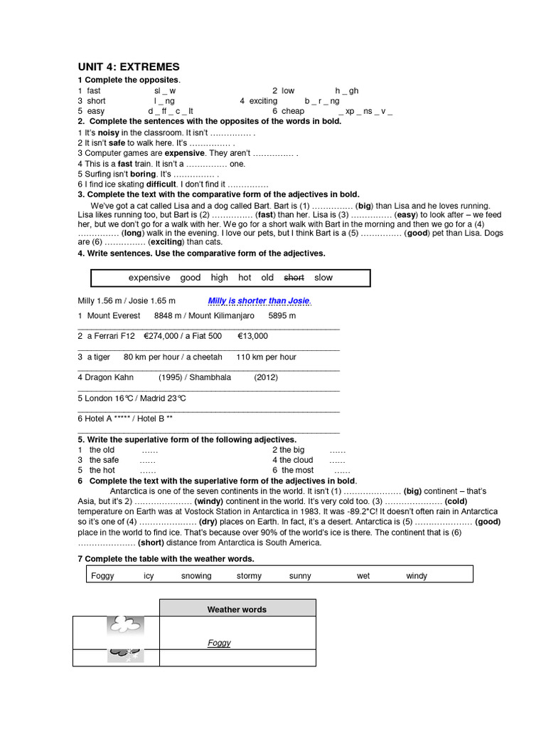 1ST Year 2ND Term Unit 4 Activities Spectrum 1 | PDF