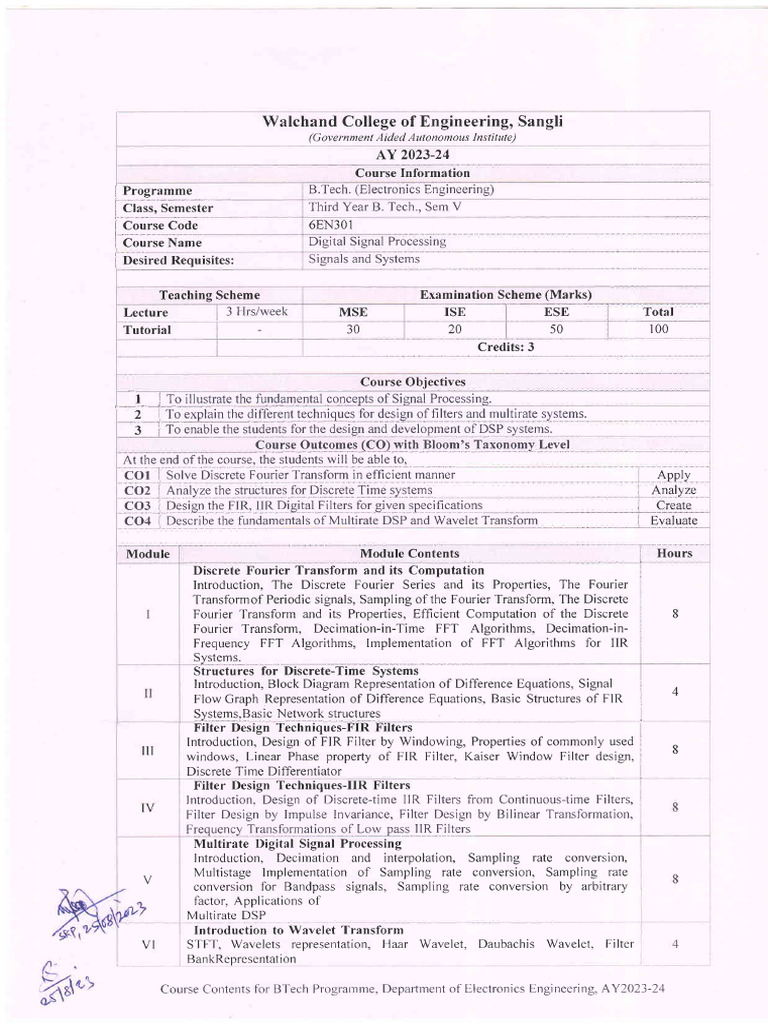 TY BTech - ELN - Syllabus - AY 2023-24 - R2 | PDF | Teaching Methods ...