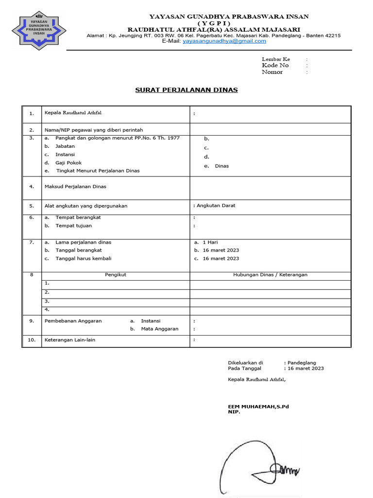 Contoh SPPD | PDF