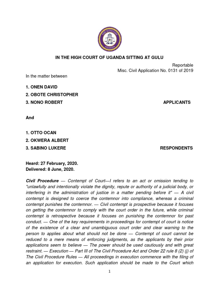 Onen David V Otto Ocan | PDF | Law