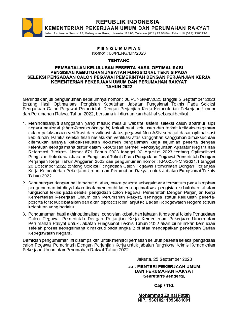 Pembatalan Kelulusan | PDF