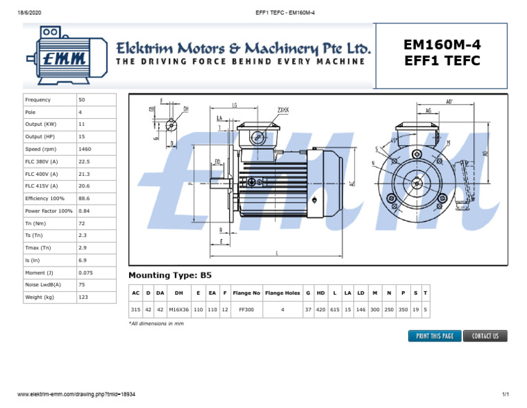 11KW.4P.B5- MODEL - EM132M-4. REV | PDF