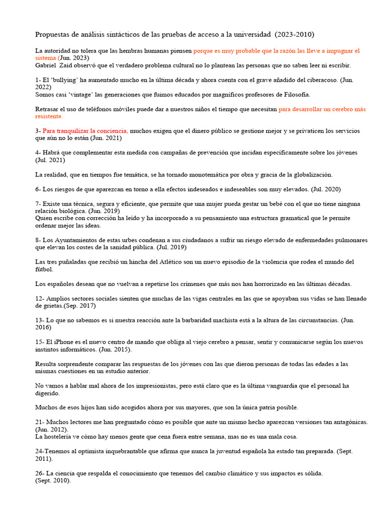 Practicando Sintaxis | PDF