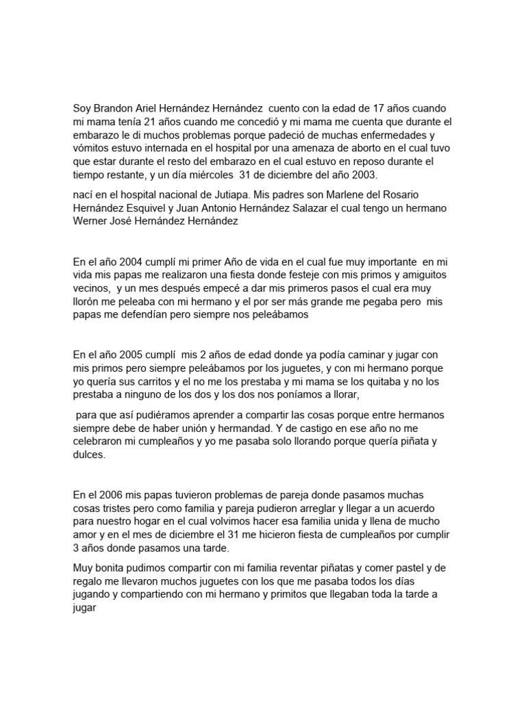 Brandon Proyecto Biografia | PDF