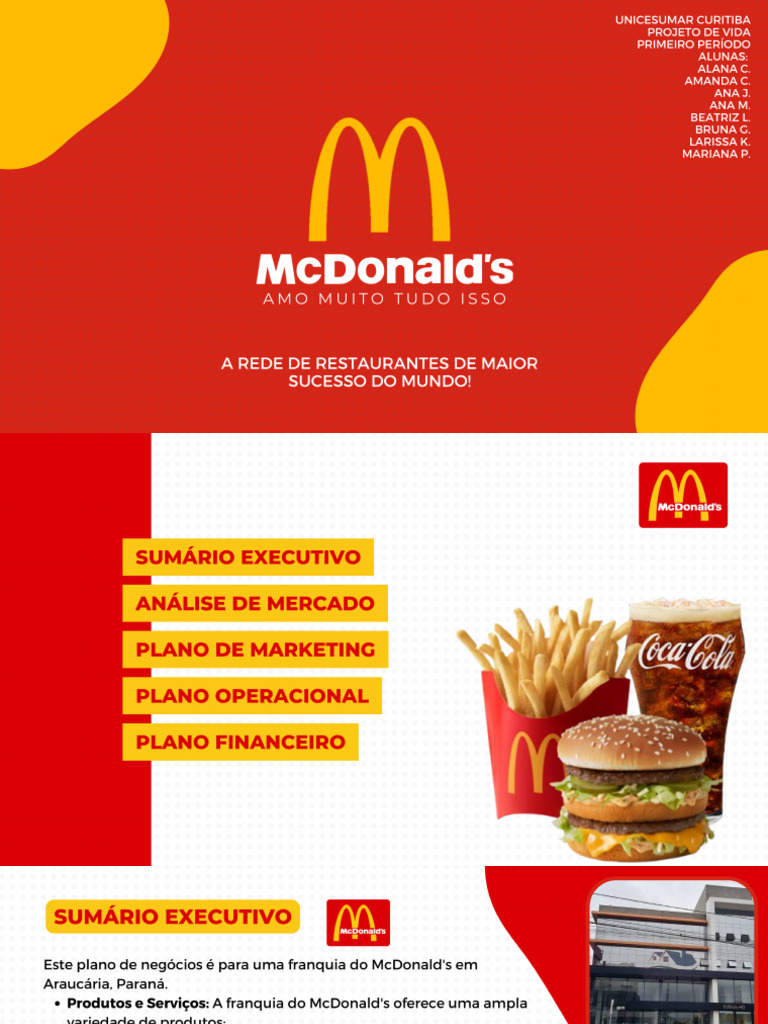 Apresentação McDonald's | PDF