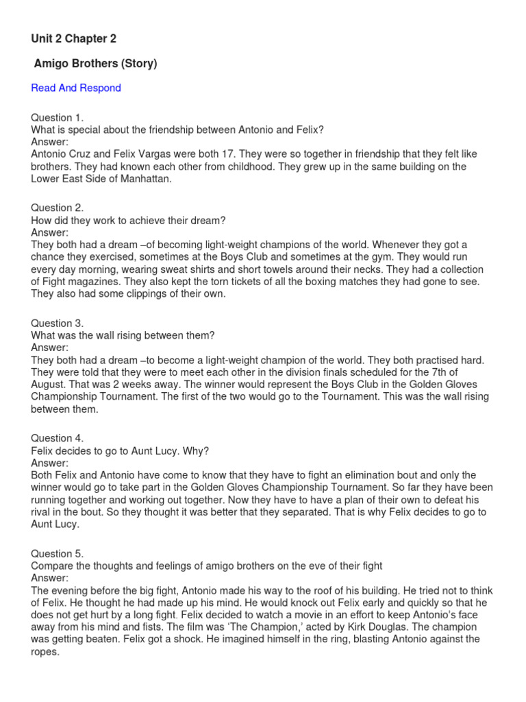 Amigo Brothers | PDF | History