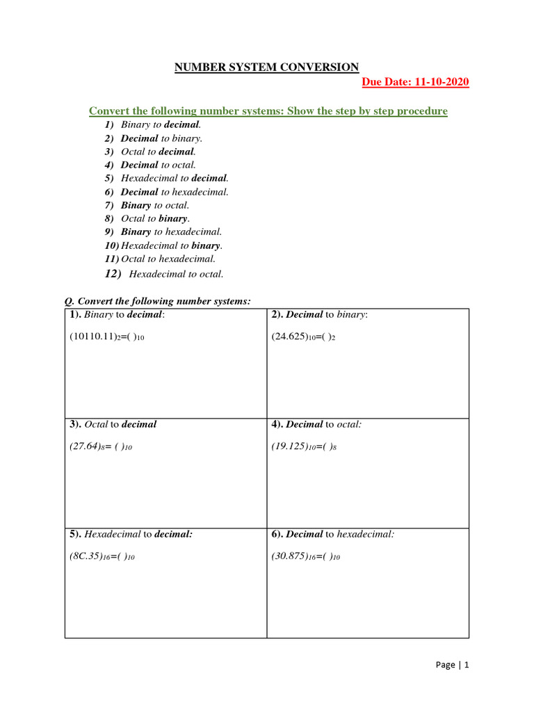 Assignment-Number System | PDF