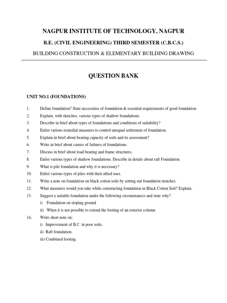 Building Construction & Elementary Building Drawing | PDF