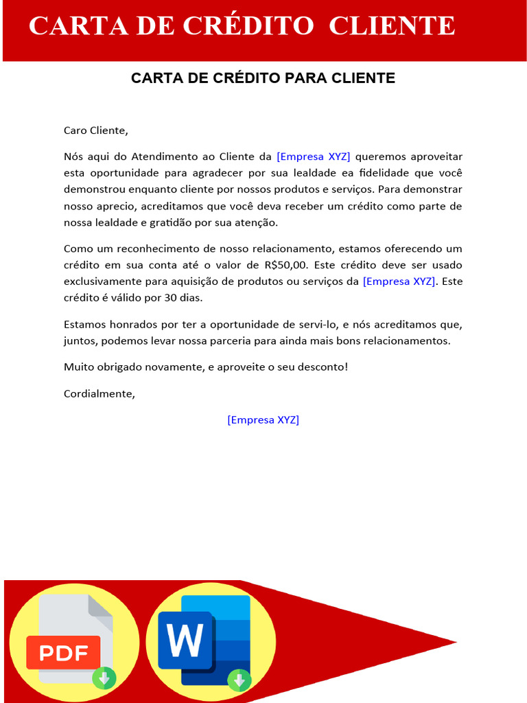 Modelo-de-Carta-de-Credito-para-Cliente | PDF