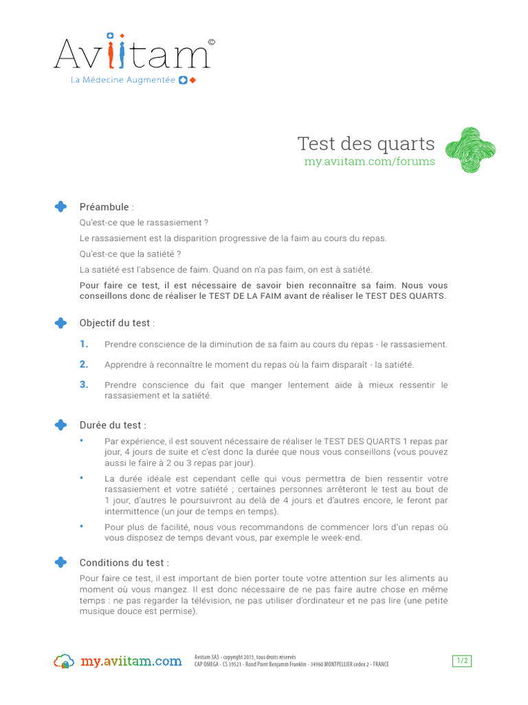 Test Des Quarts | PDF