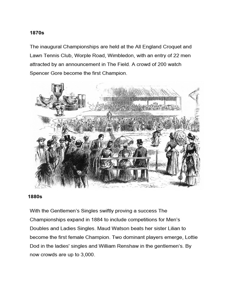 History of Wimbledon Tennis | PDF