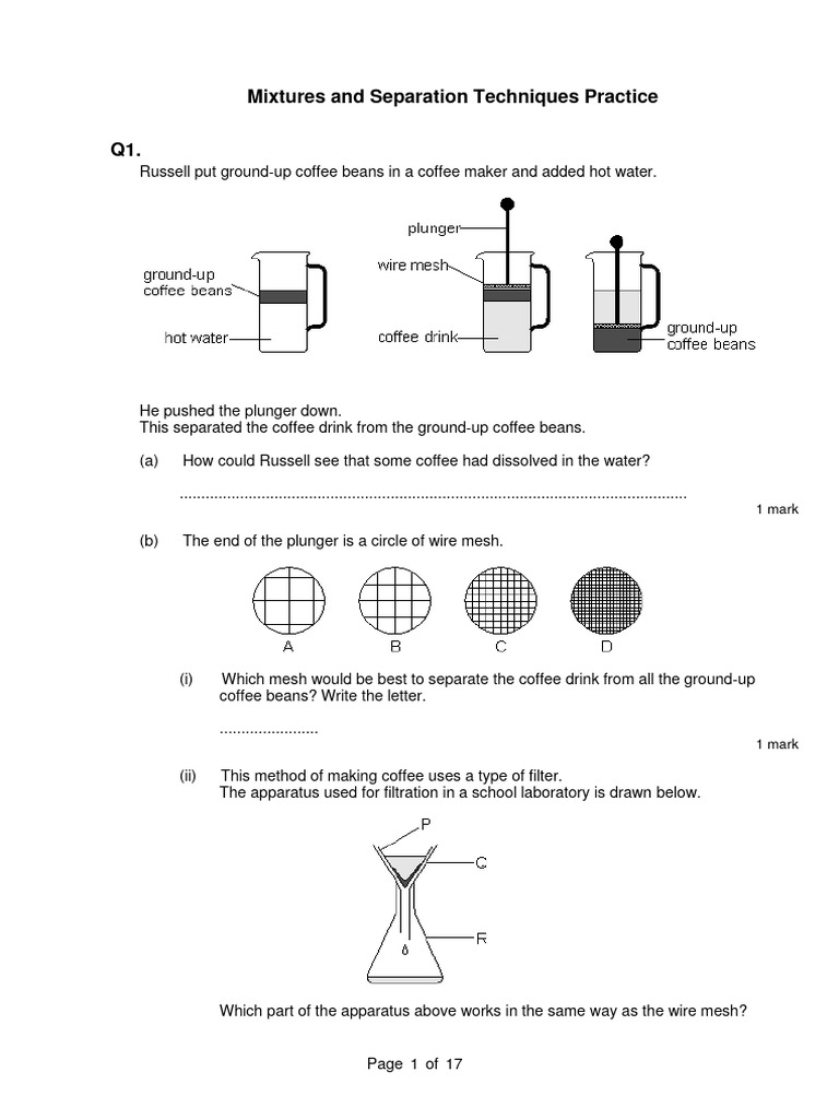 Mixtures Practice | PDF