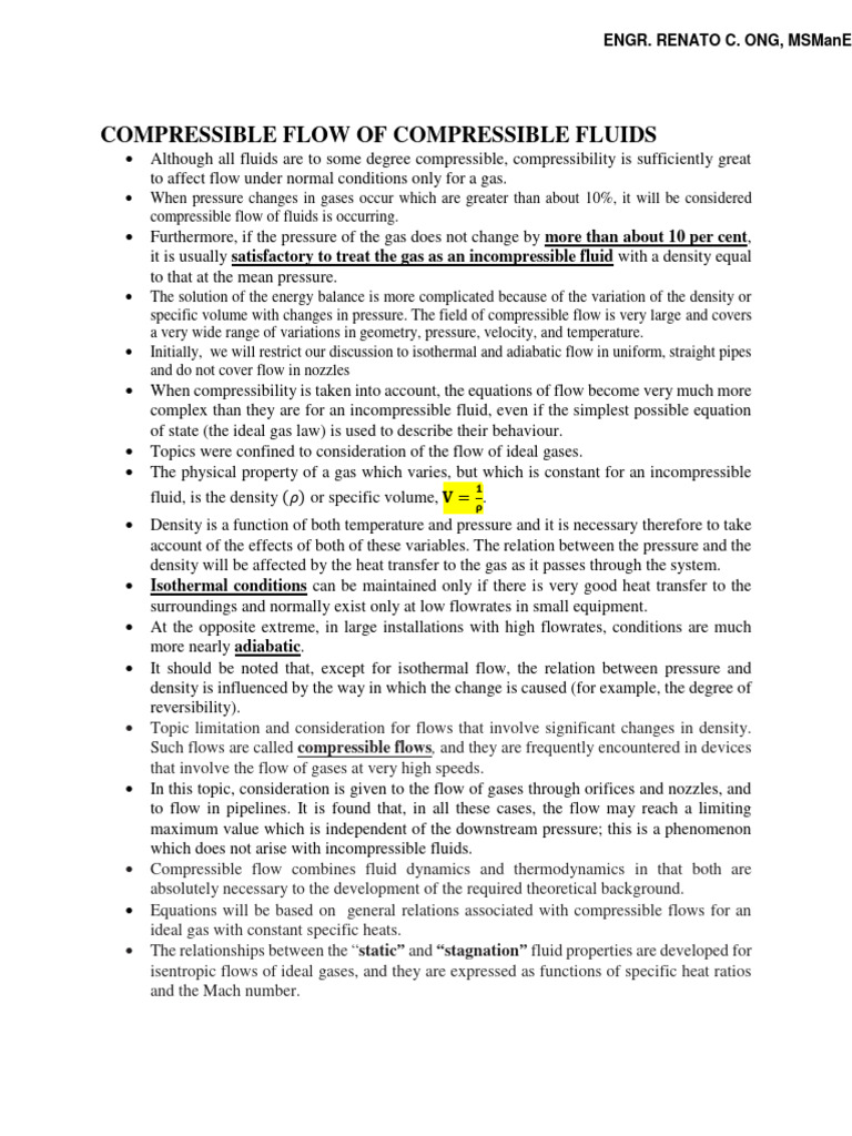 Flow of Compressible Fluids - Unlocked | PDF | Fluid Dynamics | Compressible Flow