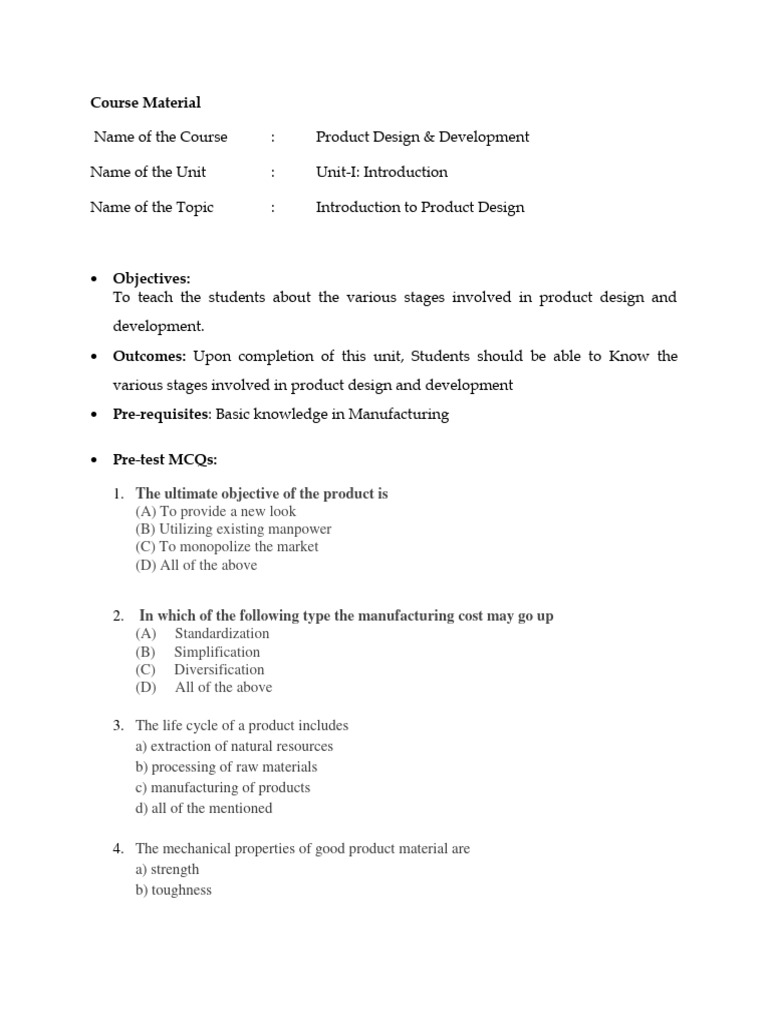 Product Design&Development | PDF