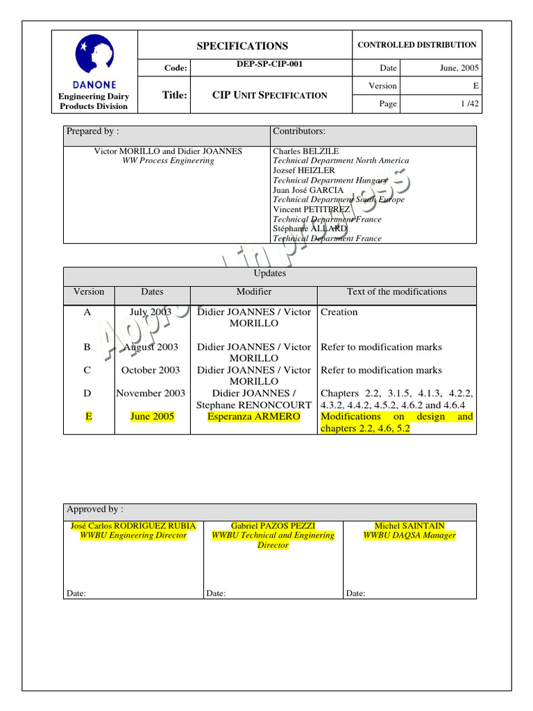 CIP Unit Specifications Overview | PDF