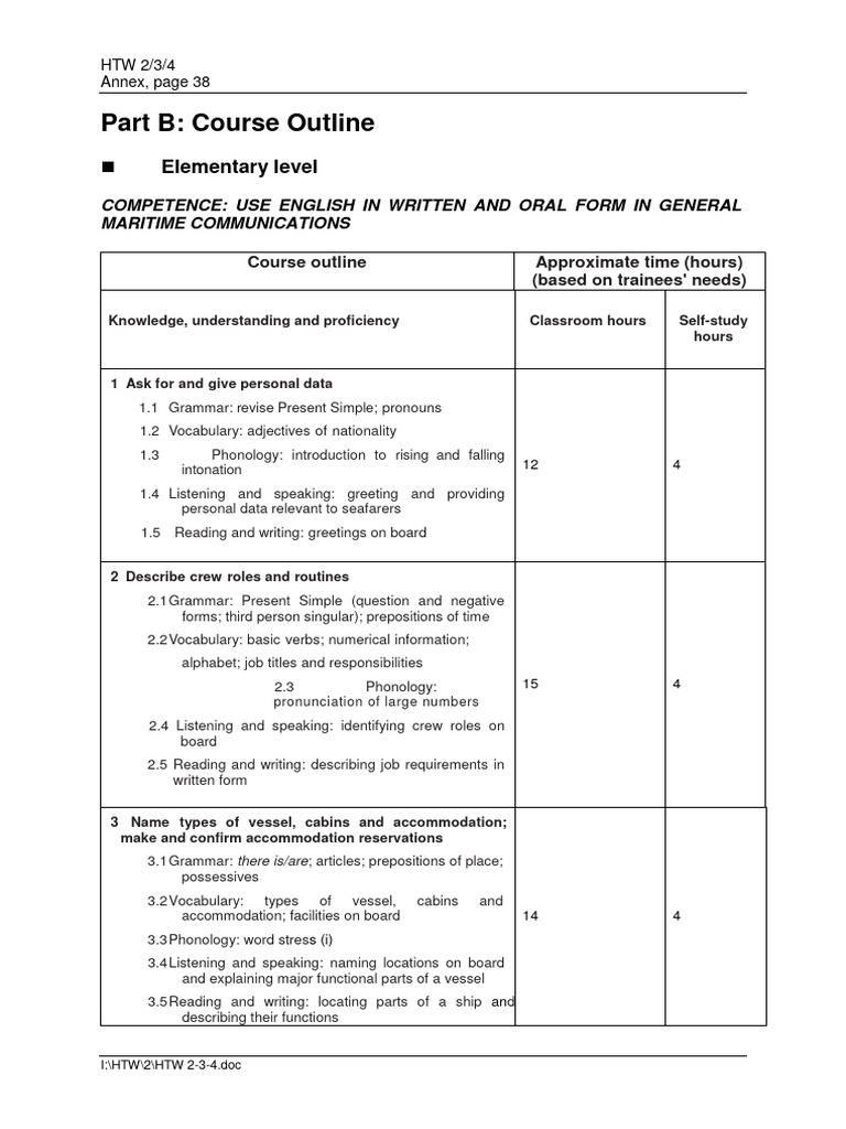 Extracted Pages From MARITIME ENGLISH (MODEL COURSE 3.17) | PDF ...