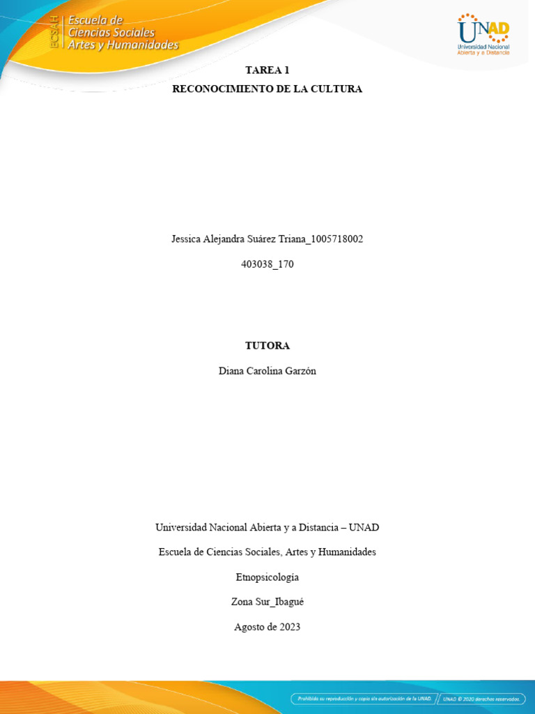 Tarea 1 - Reconociendo La Cultura - Jessica | Descargar gratis PDF ...
