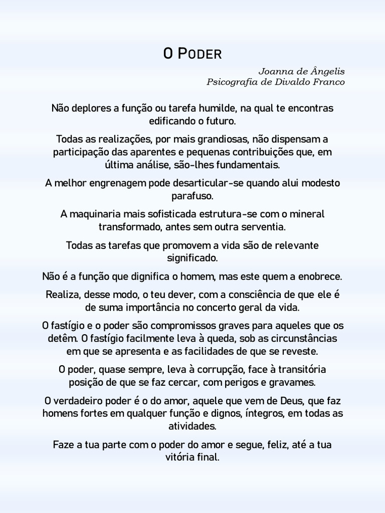 Joanna de Ângelis - O Poder | PDF
