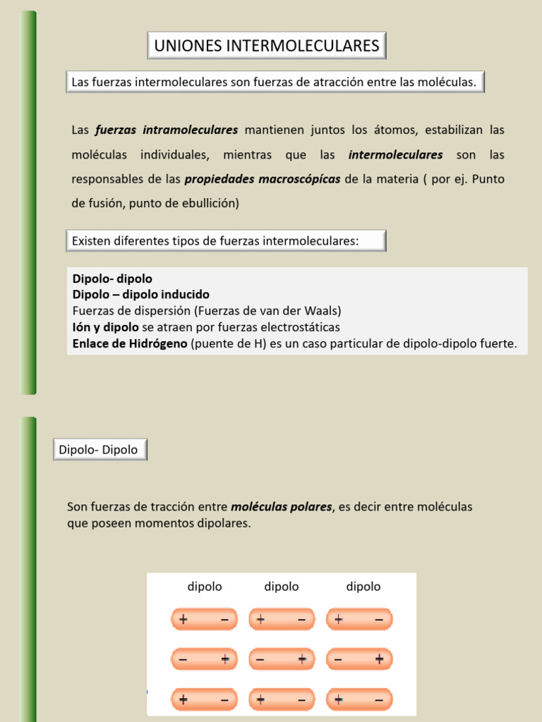 Uniones Intermoleculares | PDF