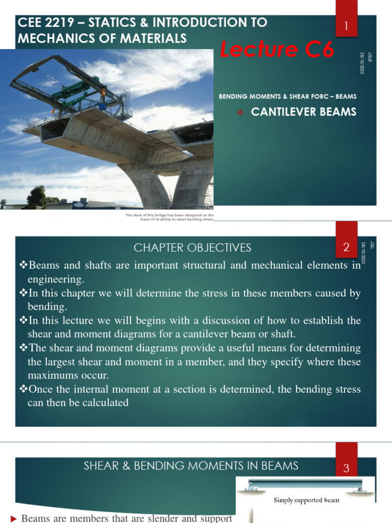 Lecture C6-BMSF - Cantilever - Beams | PDF