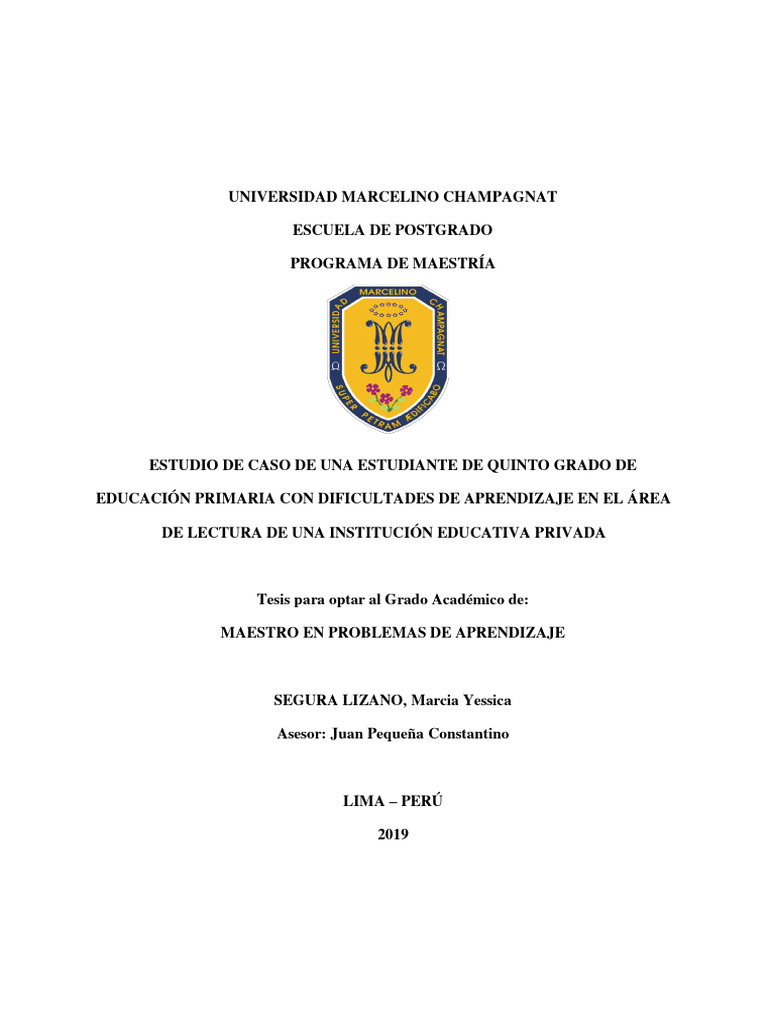 Tesis (Marcia Segura) | PDF | Aprendizaje | Educación primaria