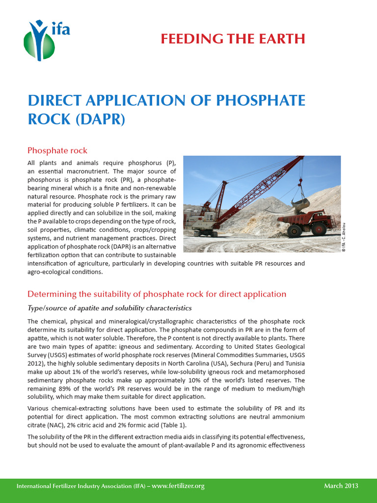 2013 Ifa Direct Application PR | PDF | Phosphate | Rock (Geology)